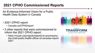 An Evidence Informed Vision for a Public Health Data System in Canada ...