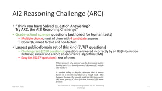 An Evolution of Deep Learning Models for AI2 Reasoning Challenge | PPT