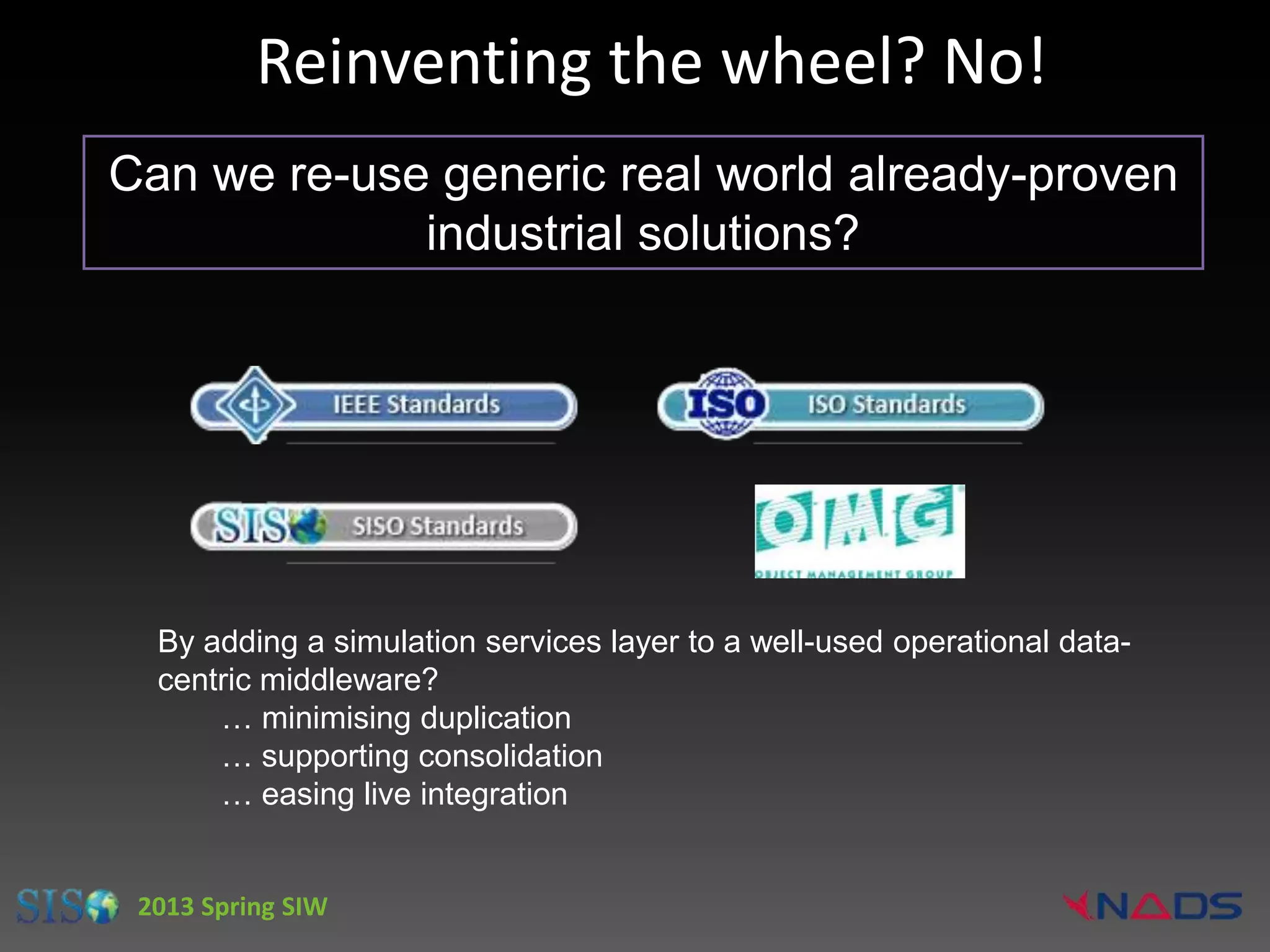 A new approach for converging LVC simulation architectures | PPT