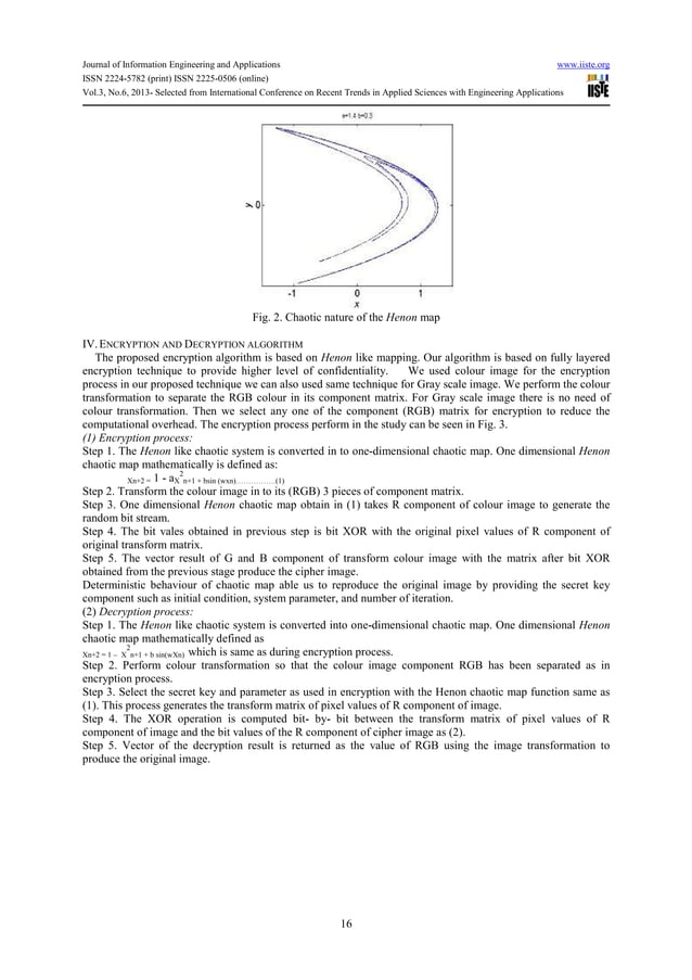 A New Approach Of Colour Image Encryption Based On Henon Like Chaotic Map Pdf
