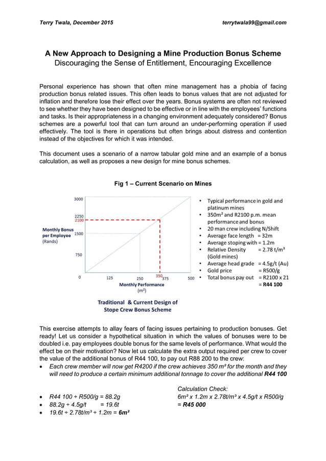 A new approach to designing a mine production bonus scheme | PDF