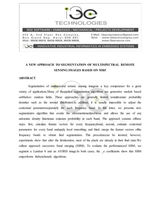 A new approach to segmentation of multispectral remote sensing images based on mrf | PDF