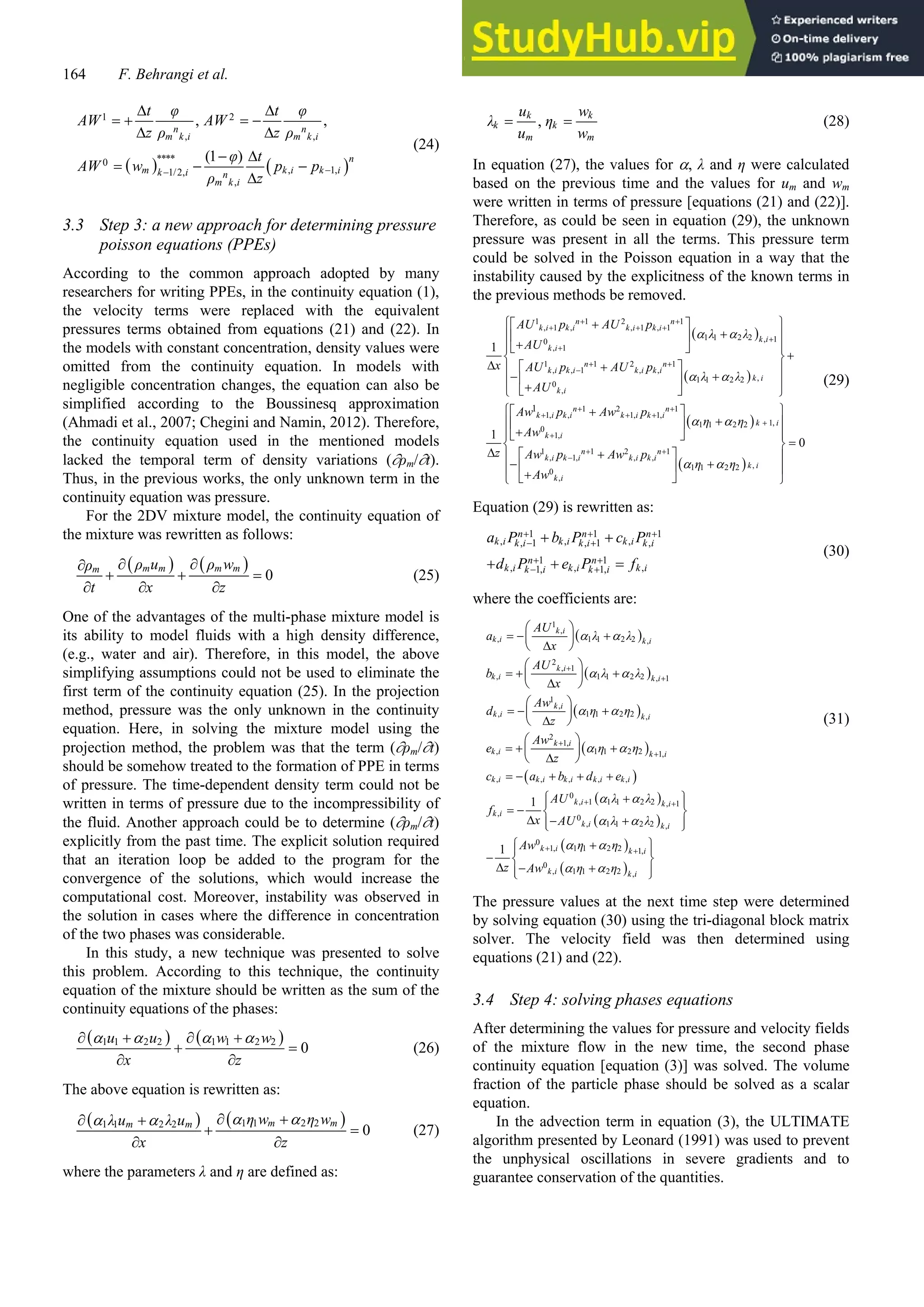 A New Approach To Solve Mixture Multi Phase Flow Model Using Time Splitting Projection Method Pdf