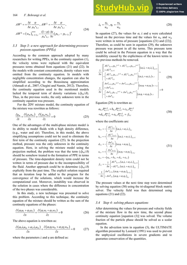 A New Approach To Solve Mixture Multi-Phase Flow Model Using Time Splitting Projection Method | PDF