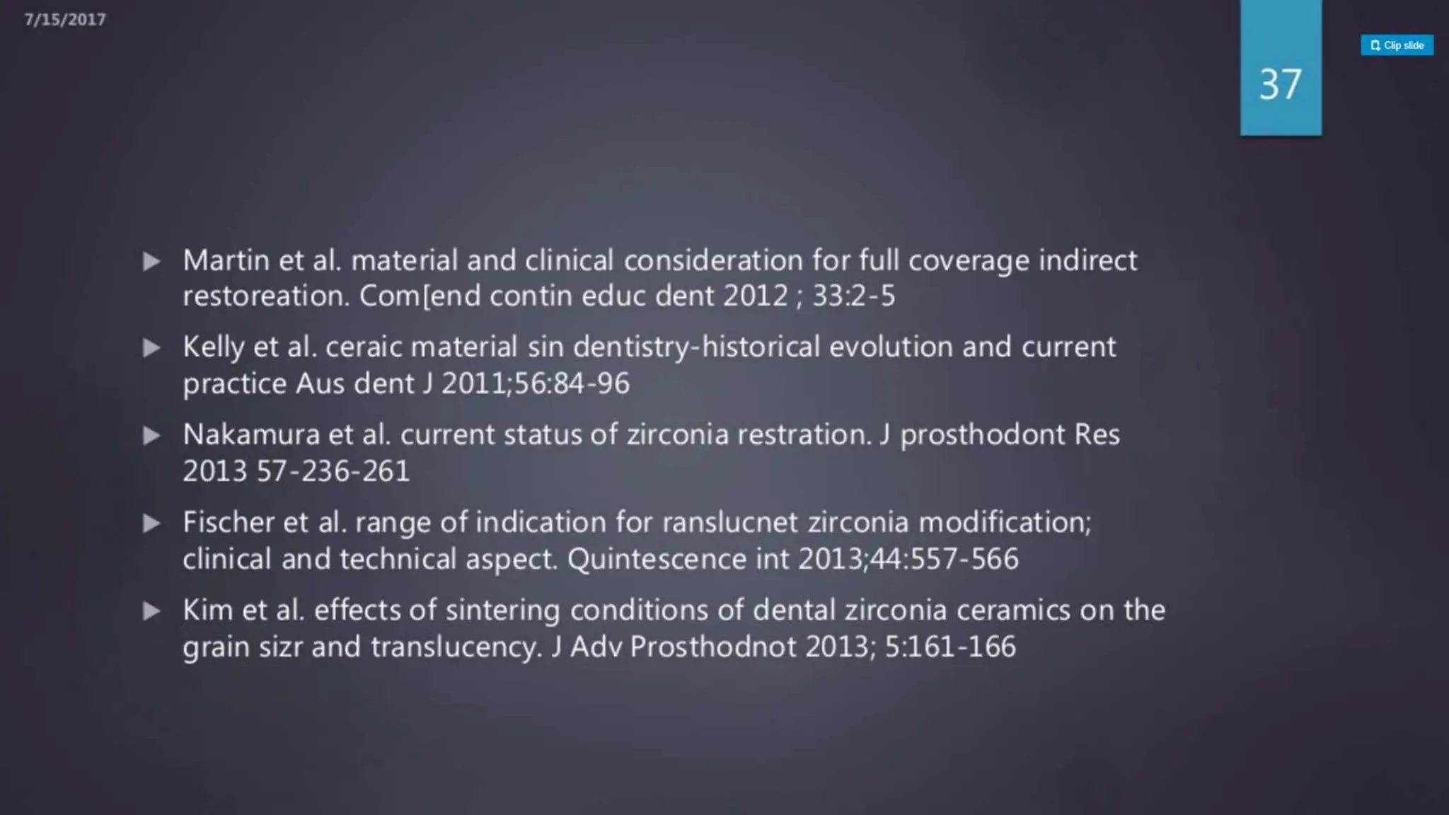 A new classification system for all ceramic and ceramic like ...