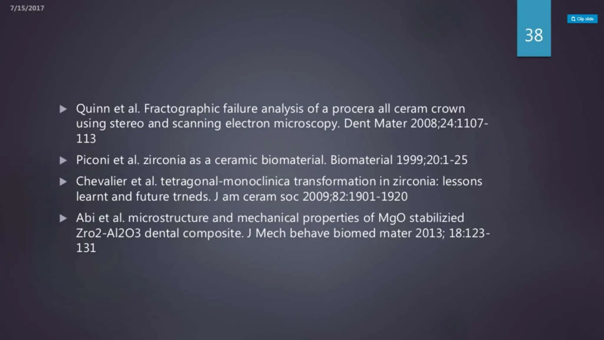 A new classification system for all ceramic and ceramic like ...
