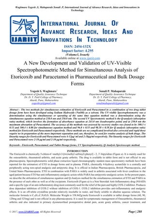 A new development and validation of uv visible spectrophotometric method for simultaneous ...