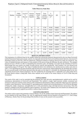 A new development and validation of uv visible spectrophotometric method for simultaneous ...