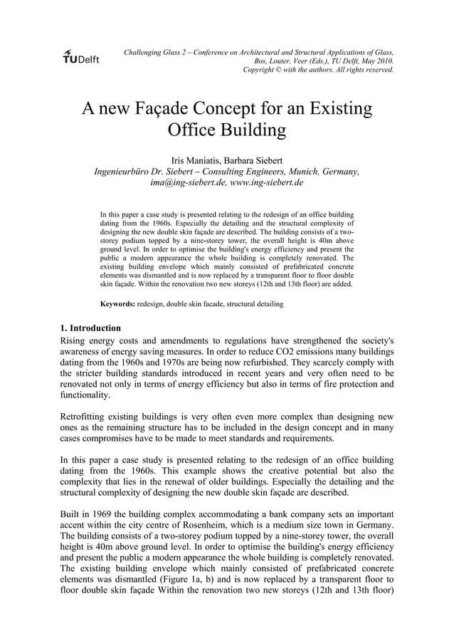 A new facade concept for an existing office building | PDF