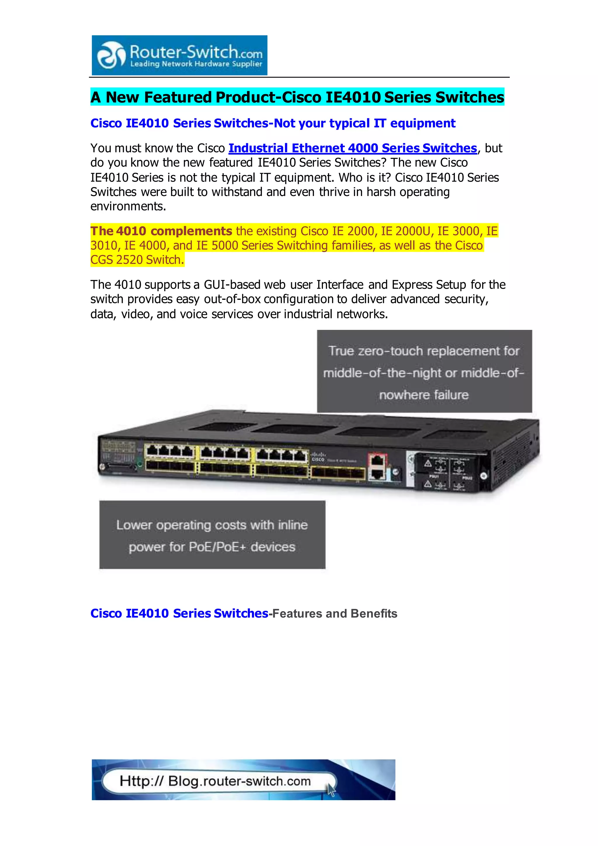 A new featured product cisco ie4010 series switches | DOCX | Computer ...