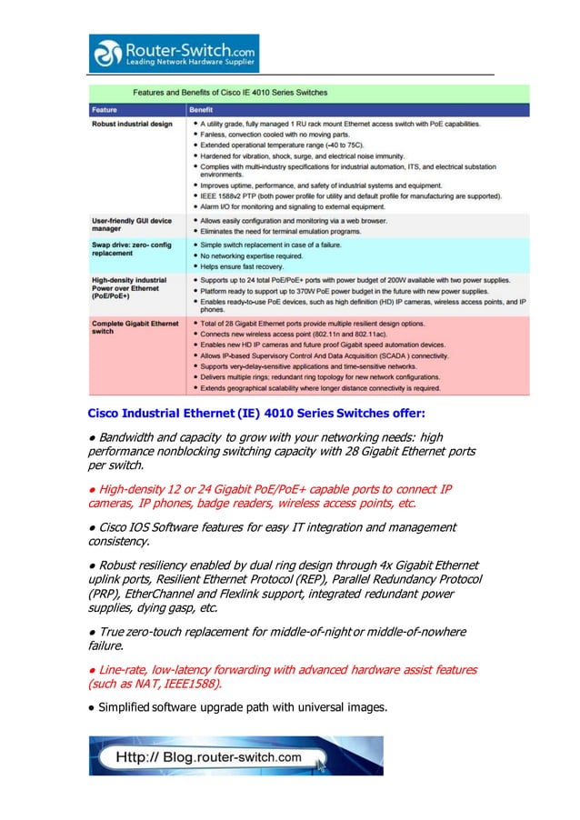 A new featured product cisco ie4010 series switches | PDF