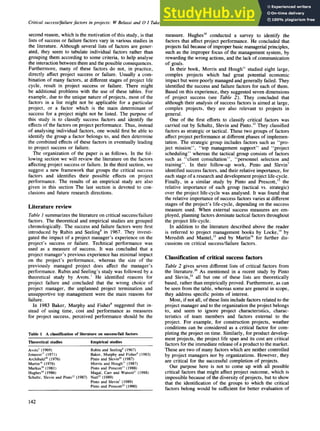 A New Framework For Determining Critical Success Failure Factors In Projects | PDF
