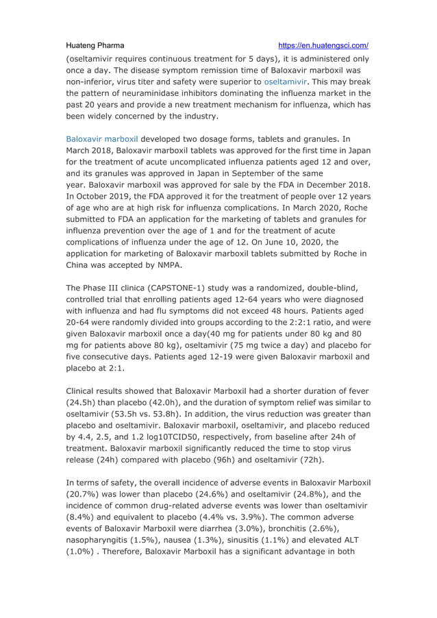 A new generation of antiviral drug baloxavir marboxil's brief ...