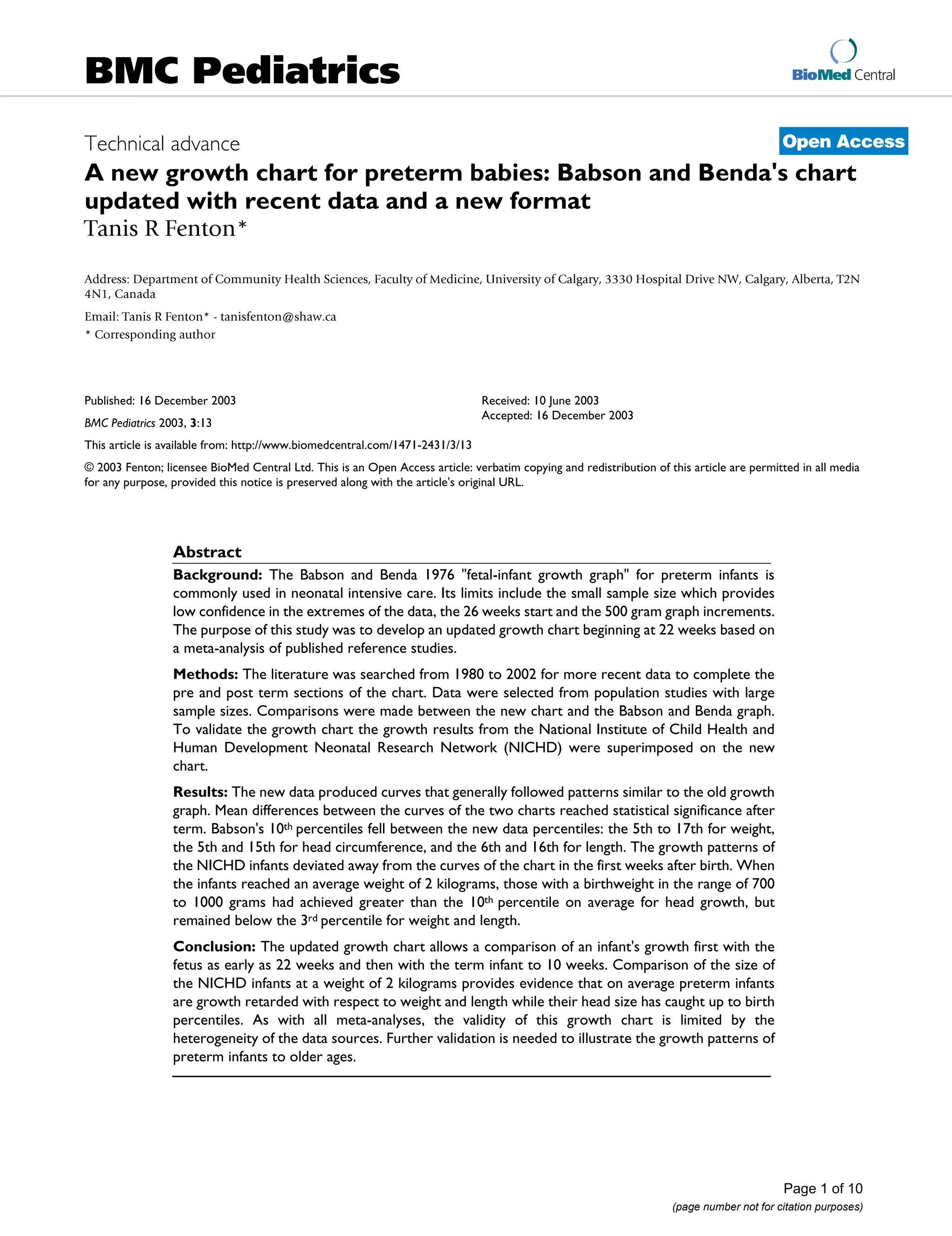 A new growth chart for preterm babies | PDF