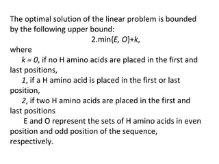 A new integer programming model for hp problem | PPT
