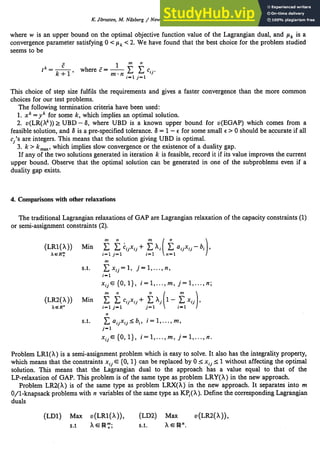 A New Lagrangian Relaxation Approach To The Generalized Assignment Problem | PDF