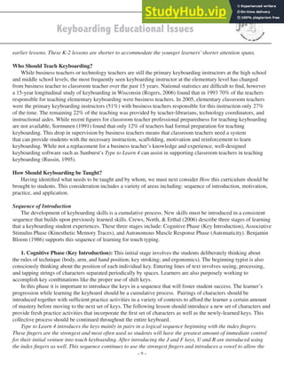 A New Look Research-Based Keyboarding Instruction | PDF