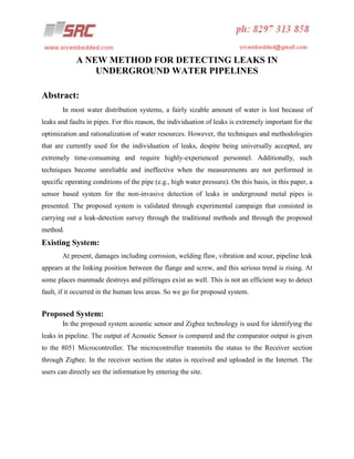 A new method for detecting leaks in underground water pipelines | PDF