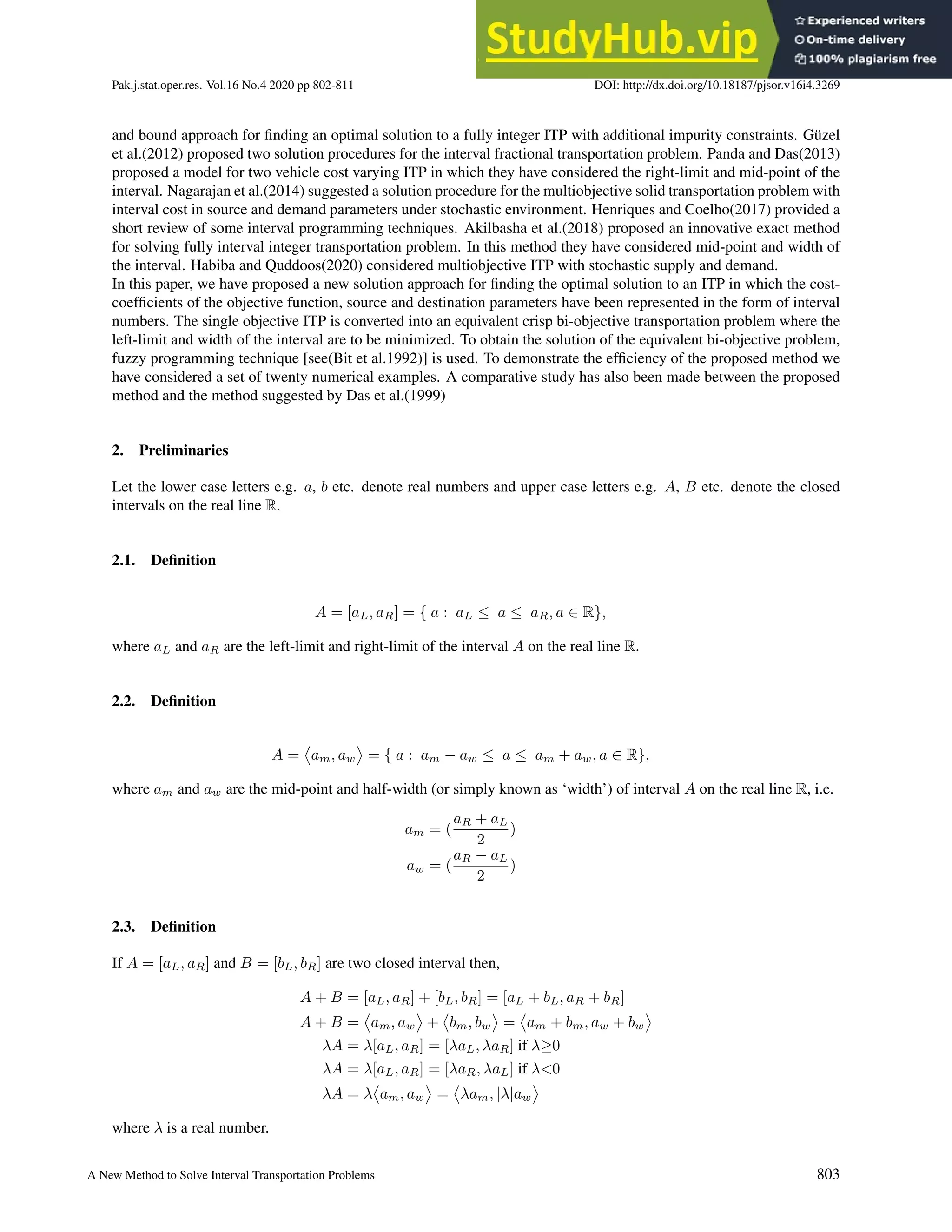 A New Method To Solve Interval Transportation Problems | PDF