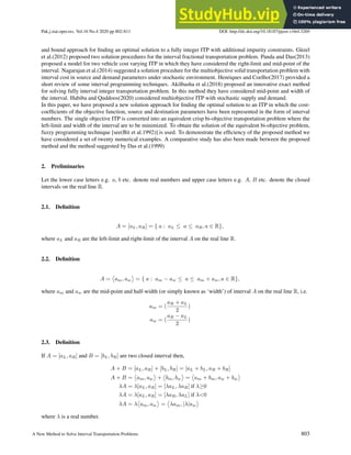 A New Method To Solve Interval Transportation Problems | PDF
