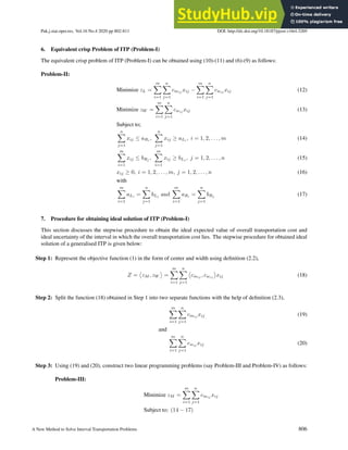 A New Method To Solve Interval Transportation Problems | PDF