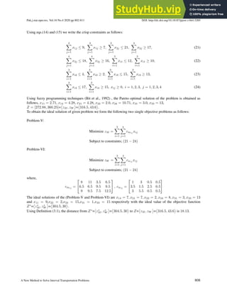 A New Method To Solve Interval Transportation Problems | PDF