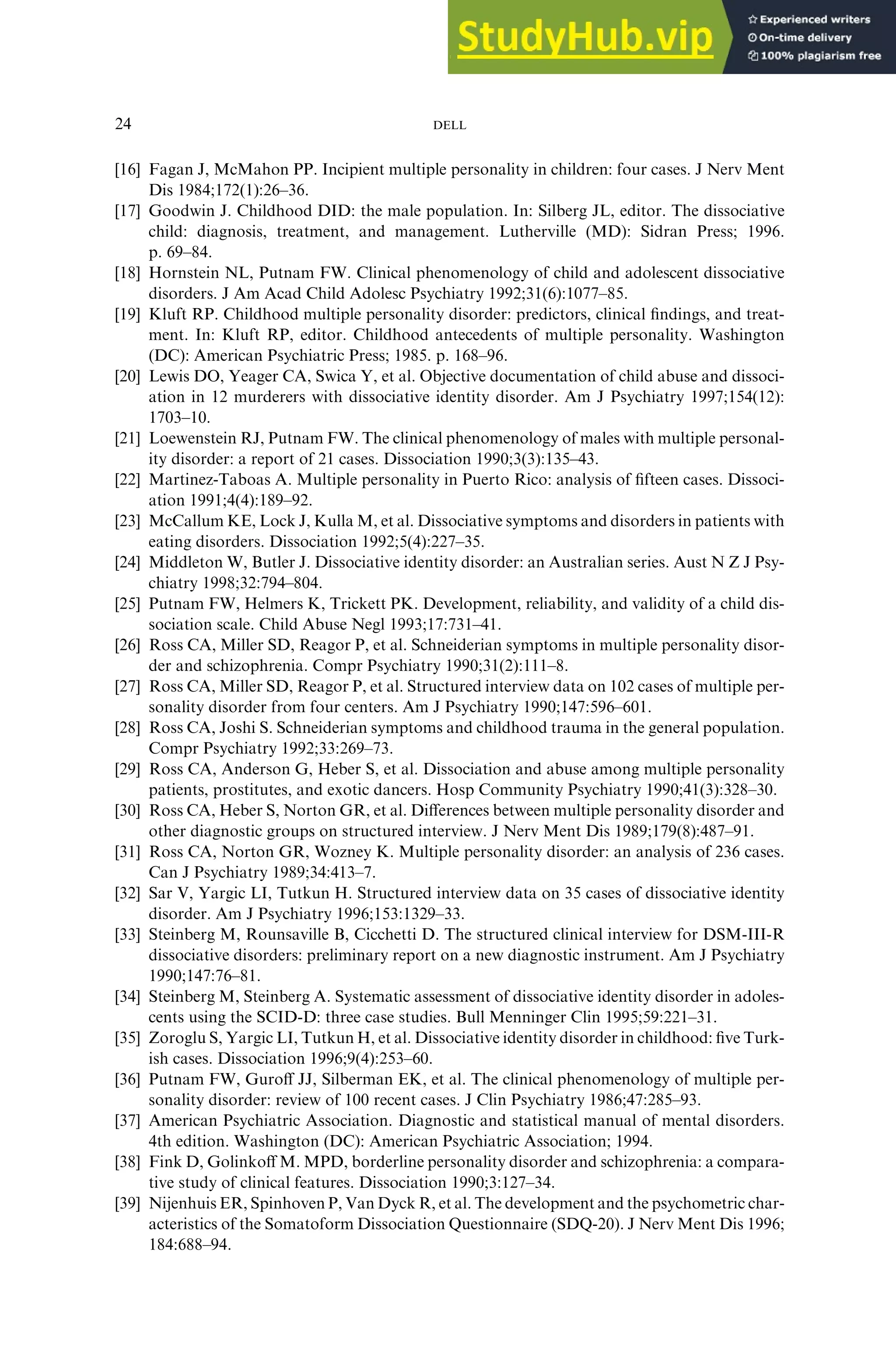 A New Model Of Dissociative Identity Disorder | PDF | Mental Health ...