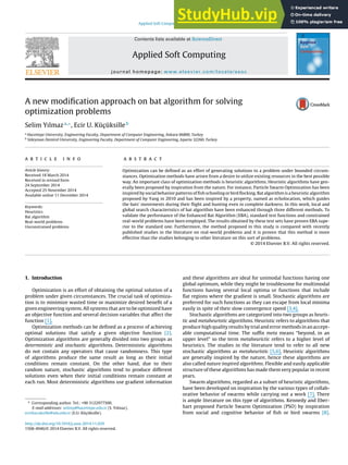 A New Modification Approach On Bat Algorithm For Solving Optimization Problems | PDF