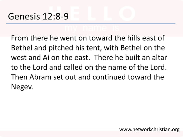 A new name (genesis 12 1 9) | PPT