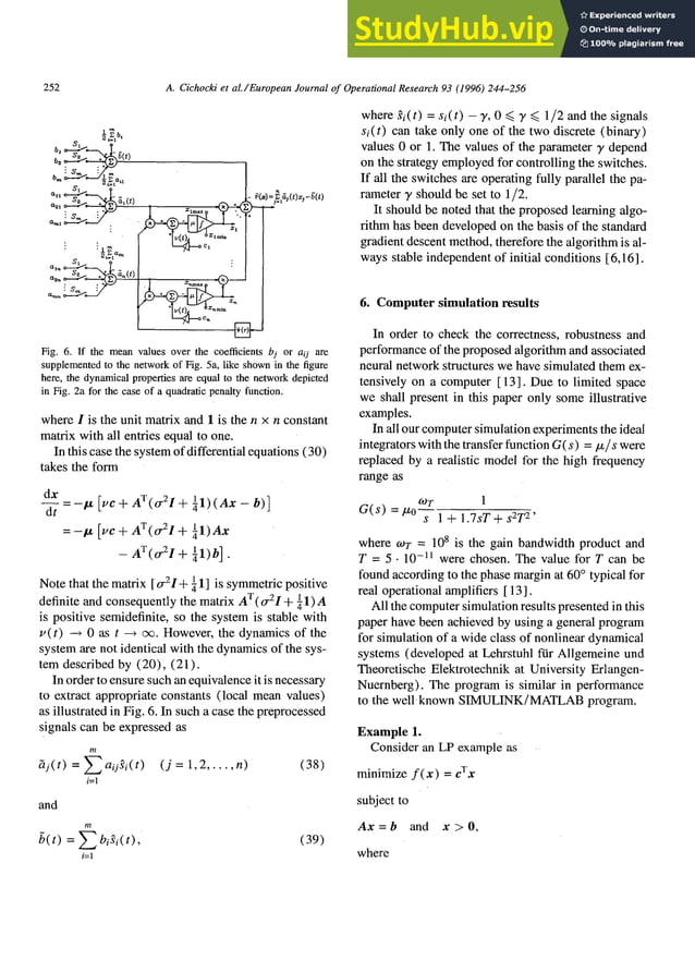 A New Neural Network For Solving Linear Programming Problems | PDF