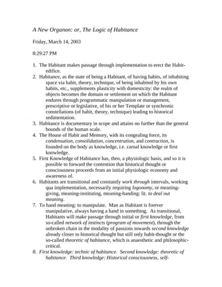 A New Organon; or, The Logic of Habitance | PDF