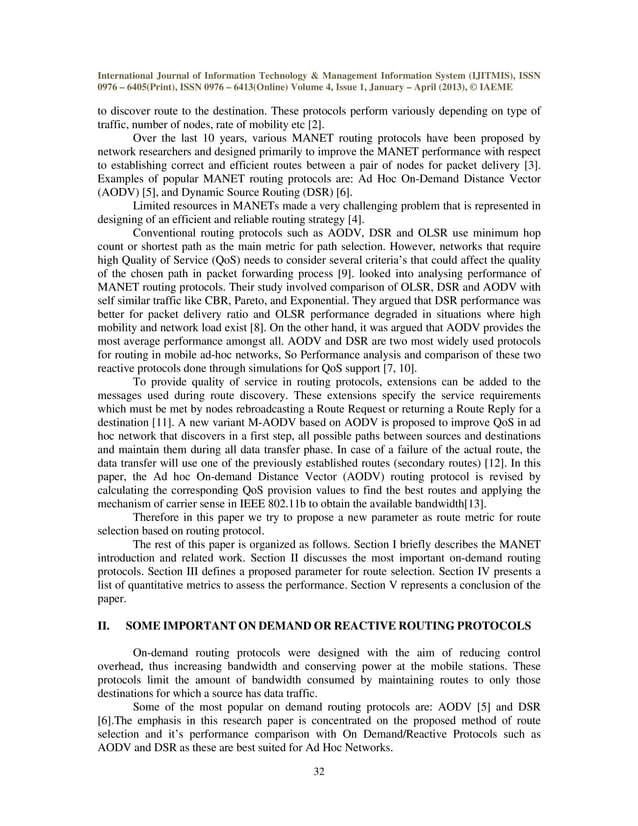 A New Parameter Proposed For Route Selection In Routing Protocol Pdf