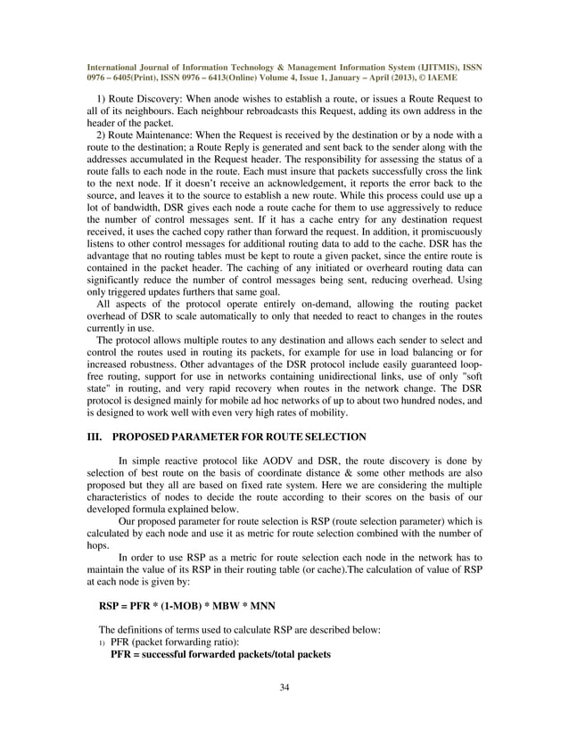 A New Parameter Proposed For Route Selection In Routing Protocol Pdf