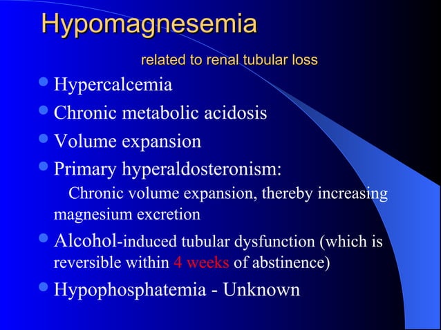 A new perspective on hypomagnesemia | PPT