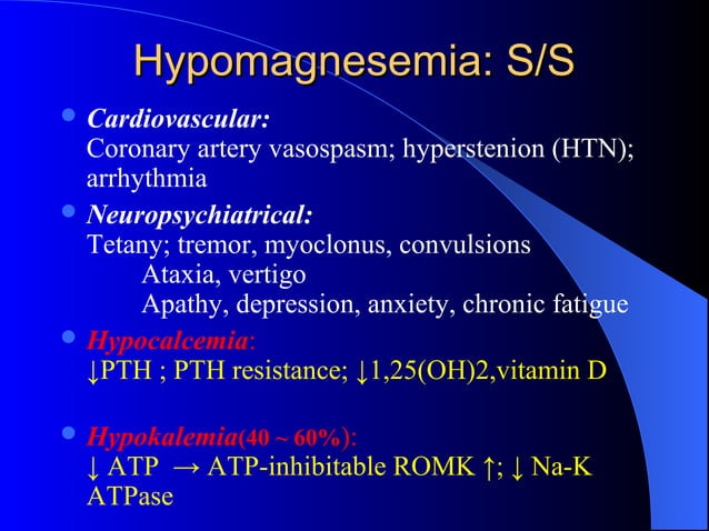 A new perspective on hypomagnesemia | PPT