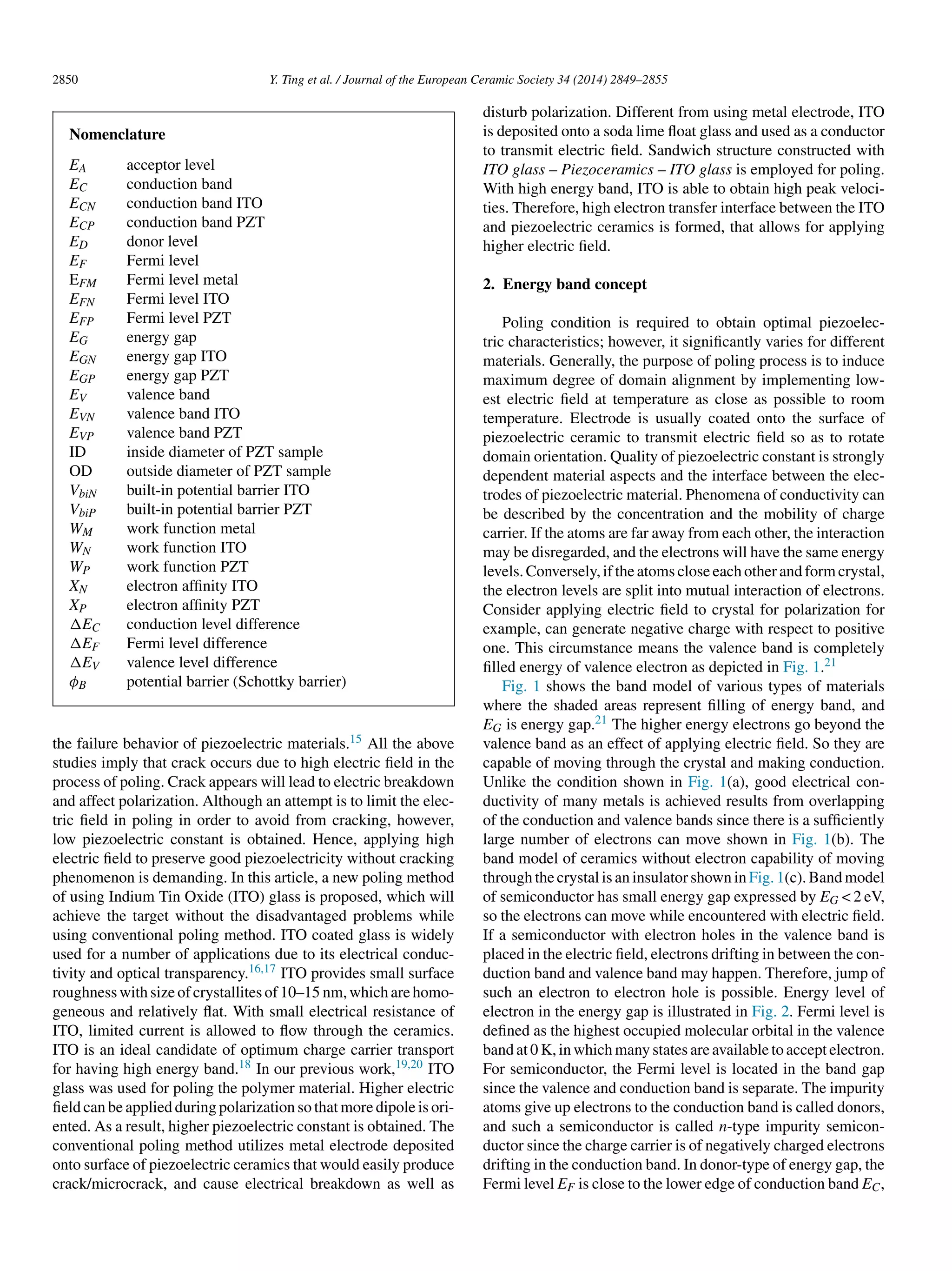 A new poling method for piezoelectric ceramics with thick ﬁlm (1) | PDF