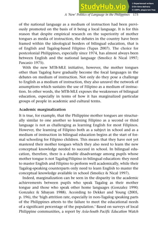 A New Politics Of Language In The Philippines Bilingual Education And ...