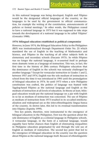 A New Politics Of Language In The Philippines Bilingual Education And ...