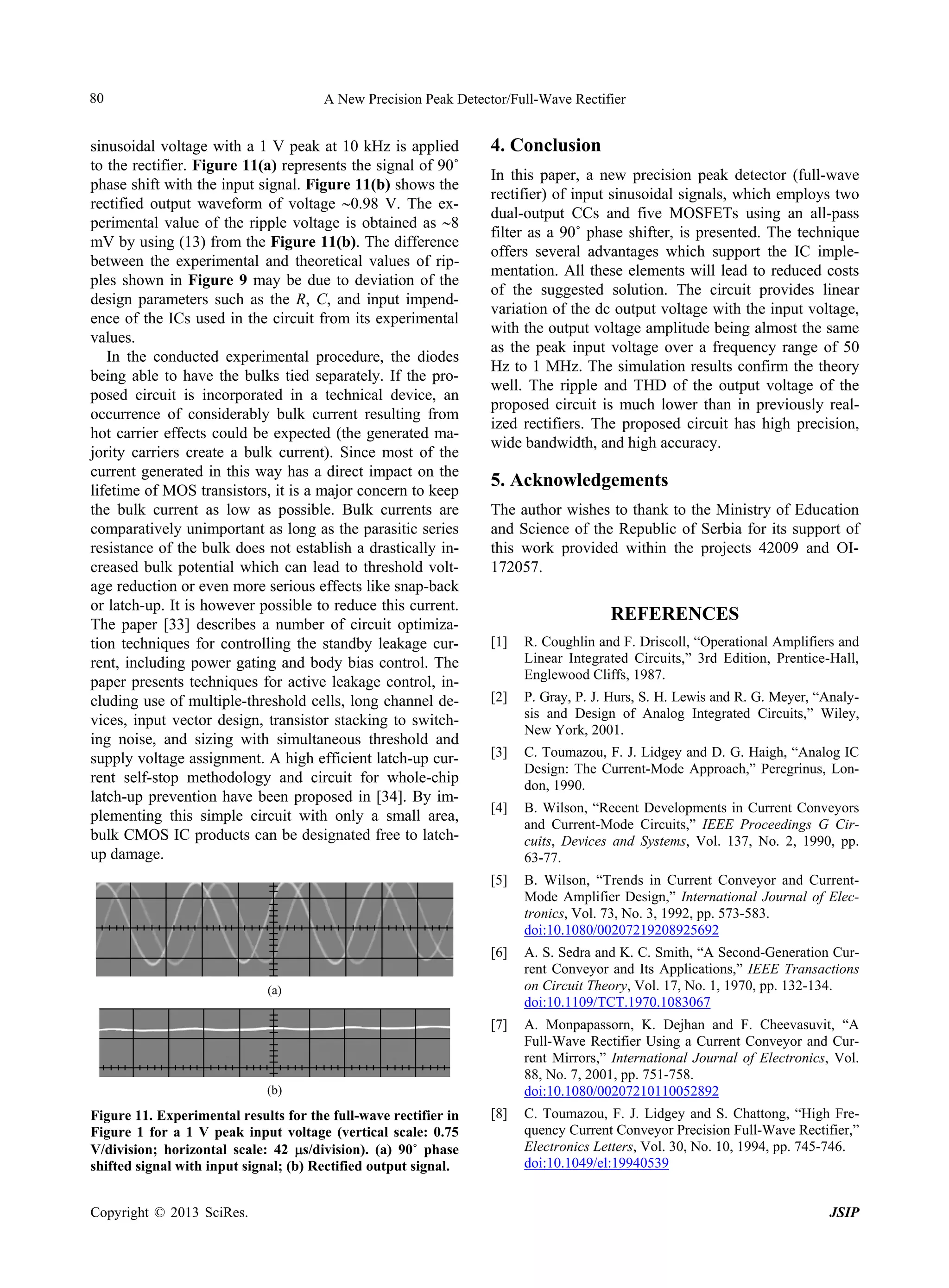 A New Precision Peak Detector Full Wave Rectifier Pdf