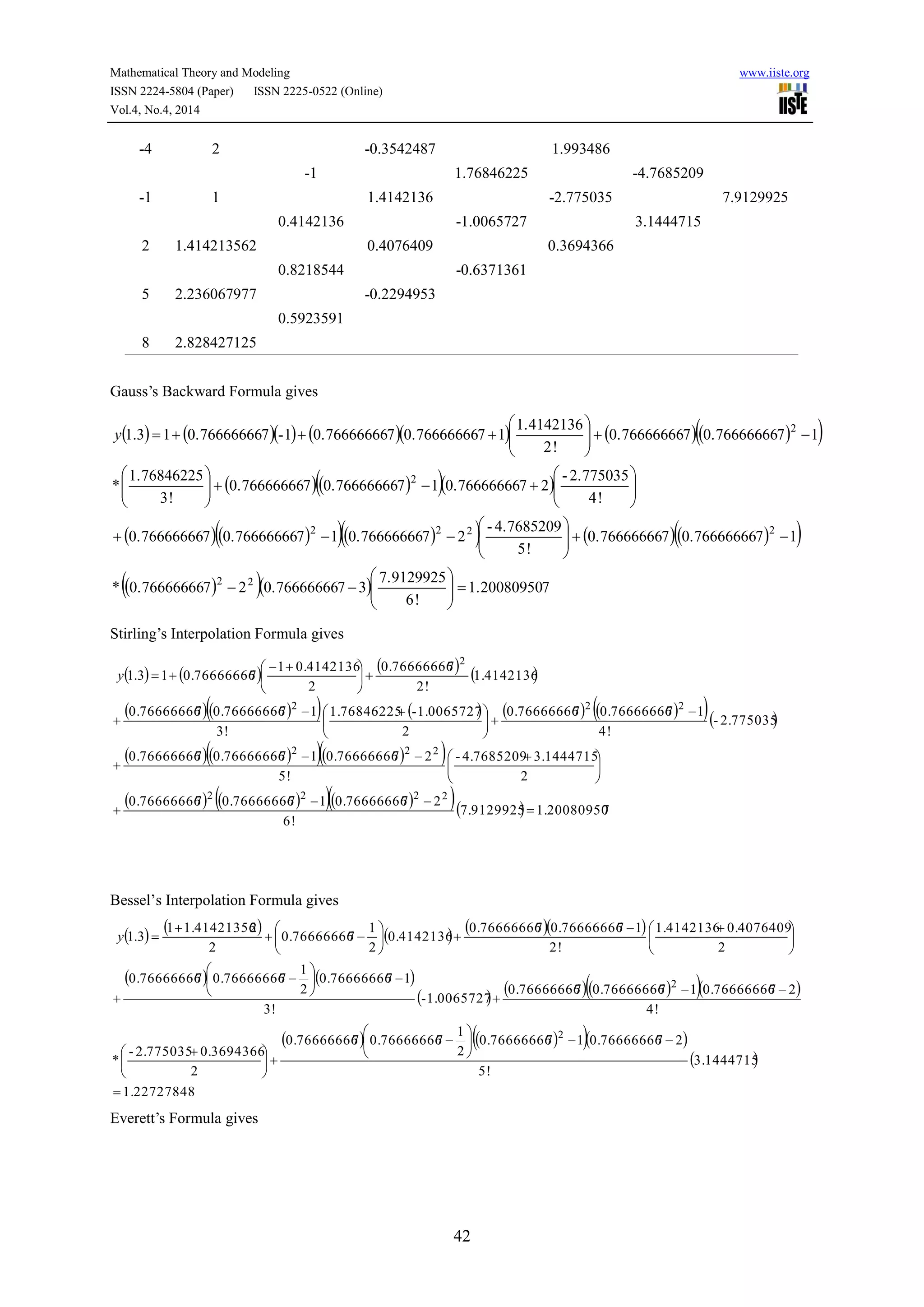 A new (proposed) formula for interpolation and comparison | PDF