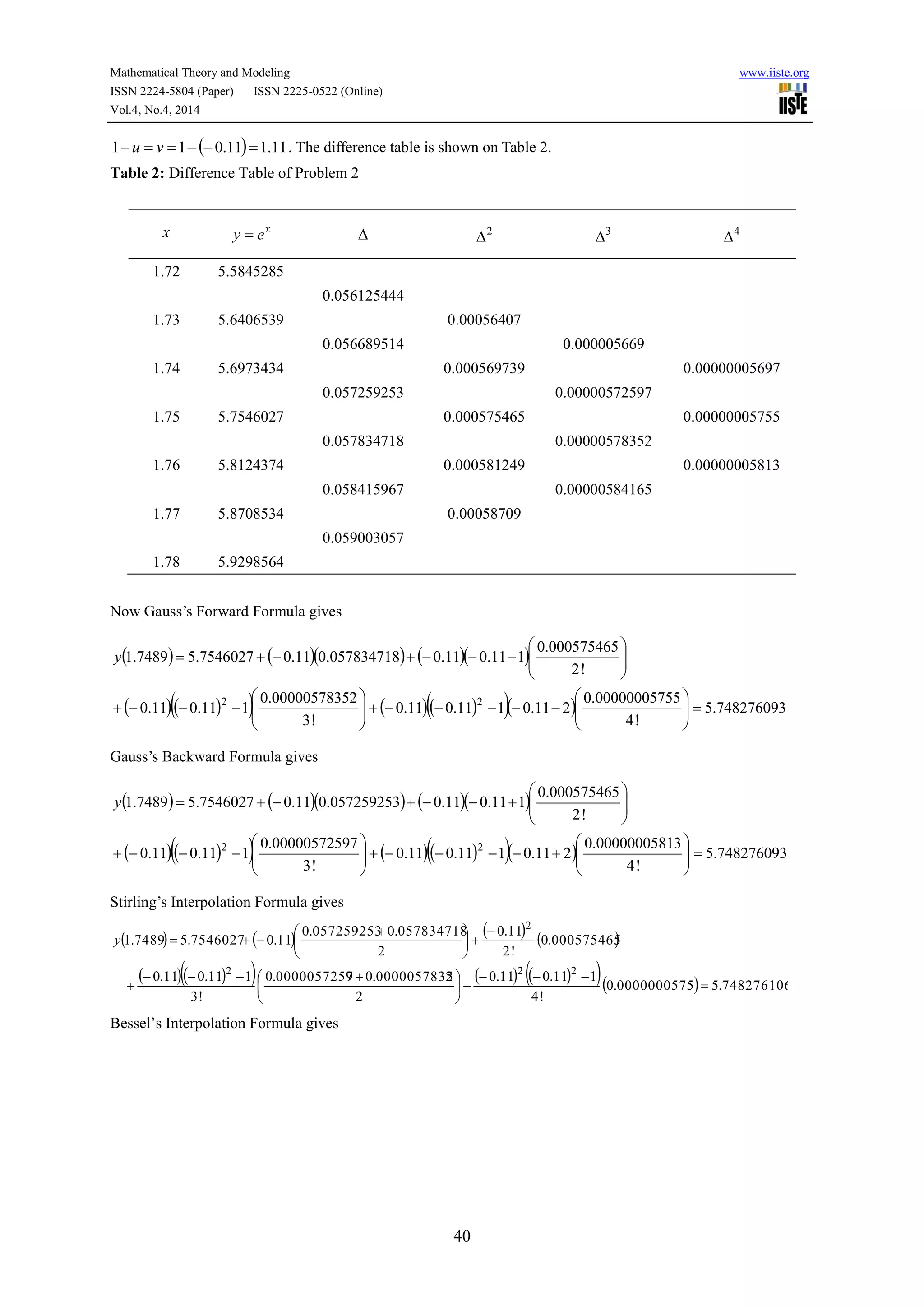 A new (proposed) formula for interpolation and comparison | PDF