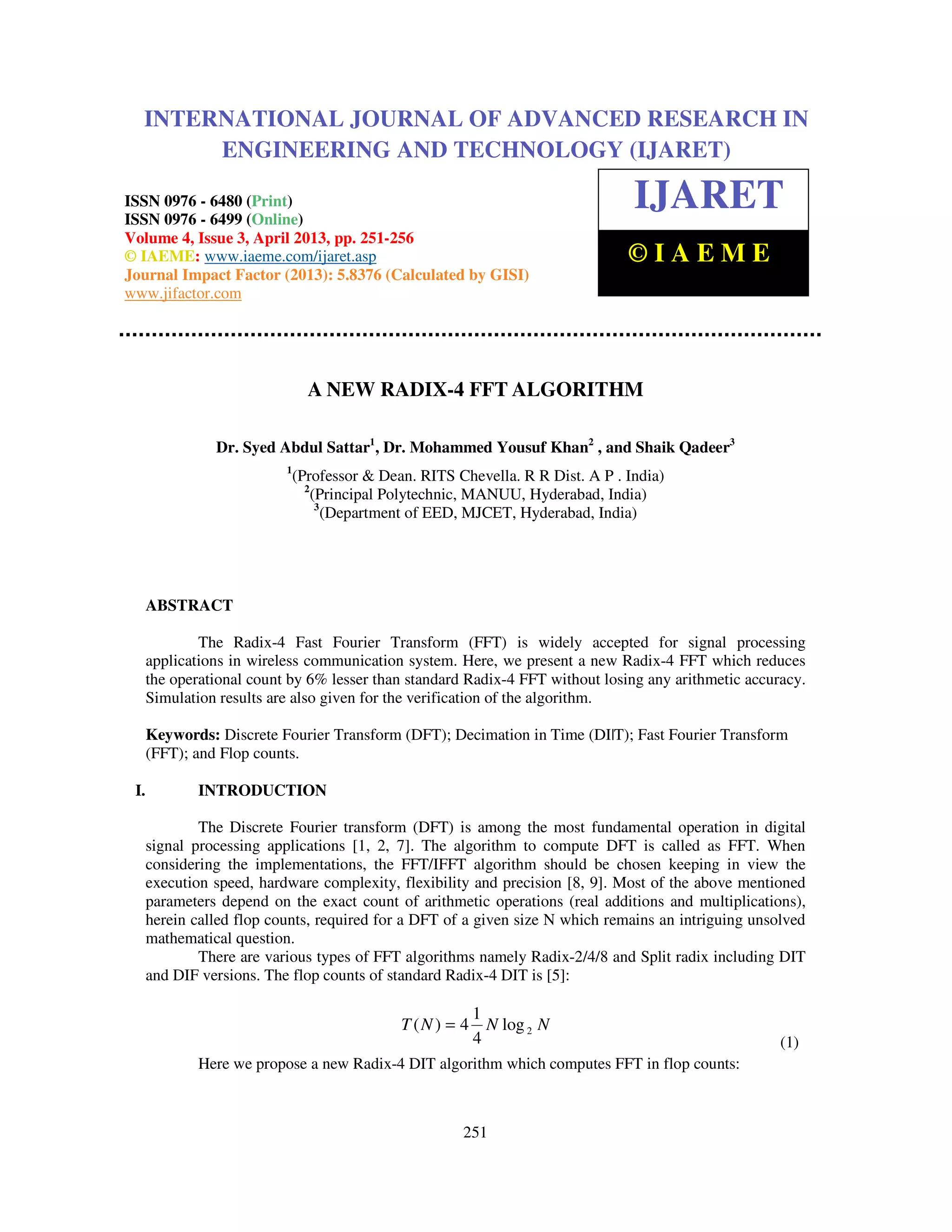 A new radix 4 fft algorithm | PDF | Computing | Technology & Computing