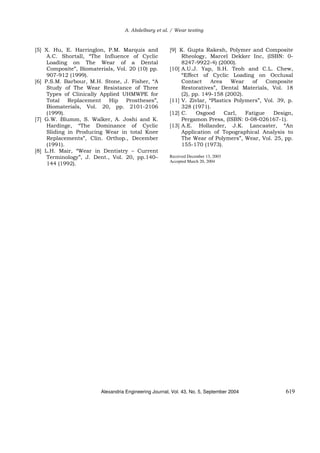 A new reciprocating tribometer for wear testing under different | PDF