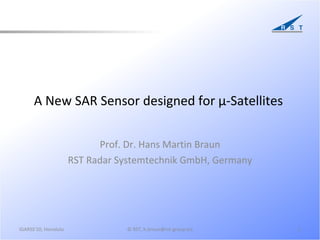 MO4.L09.3 - A NEW SAR SENSOR DESIGNED FOR MICRO-SATELLITES | PPT