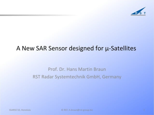 MO4.L09.3 - A NEW SAR SENSOR DESIGNED FOR MICRO-SATELLITES | PPT