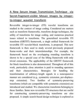 A new secure image transmission technique via secret | PDF
