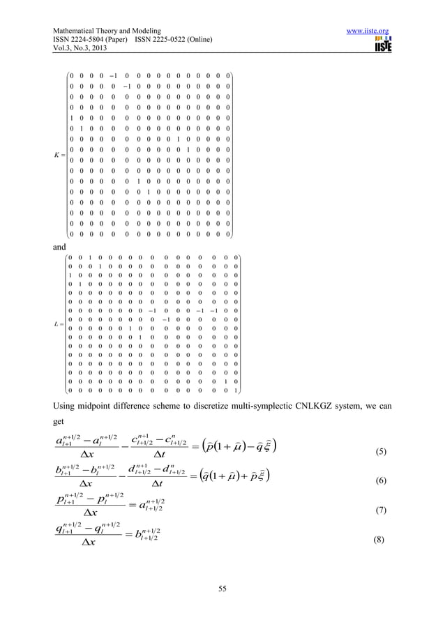 A new six point finite difference scheme for nonlinear waves interaction model | PDF | Physics ...