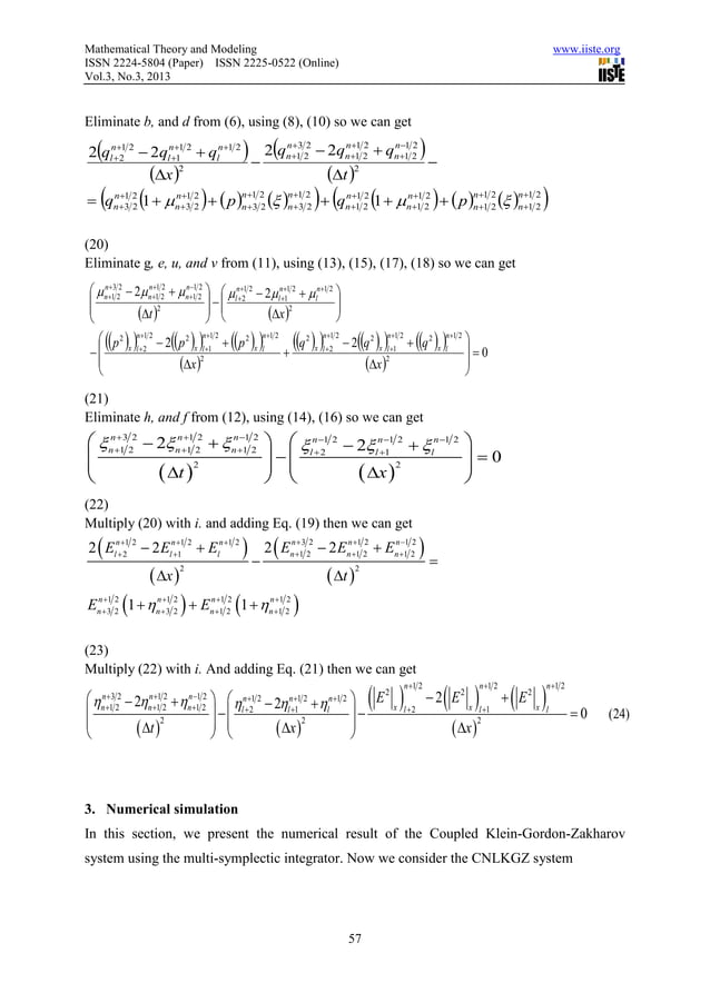 A new six point finite difference scheme for nonlinear waves interaction model | PDF | Physics ...