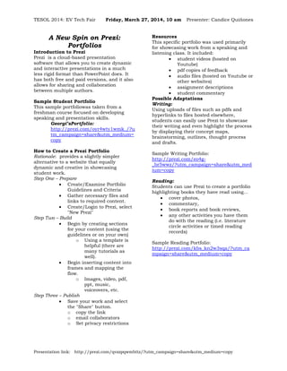 A New Spin on Prezi: Portfolios | DOCX