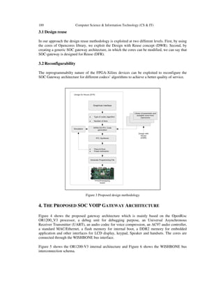 A NEW SYSTEM ON CHIP RECONFIGURABLE GATEWAY ARCHITECTURE FOR VOICE OVER INTERNET TELEPHONY | PDF